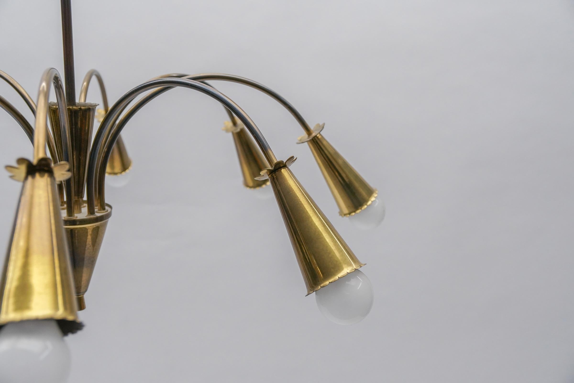 Lovely Brass Midcentury Sputnik Lamp, Austrian, 1950s For Sale at 1stDibs