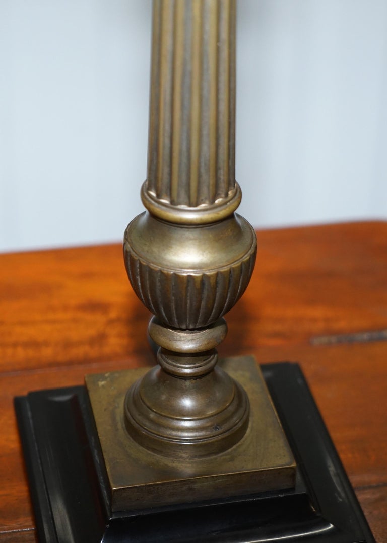 Lovely Bronze circa 1900 Corinthian Pillar Lamp Serviced Rewired and ...