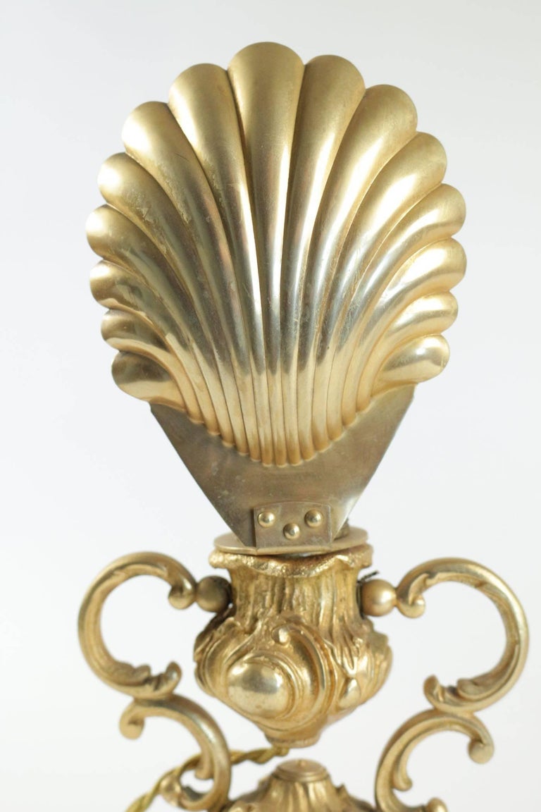Lovely Bronze Gilt Lamp, with a Sea Shell Design at 1stDibs