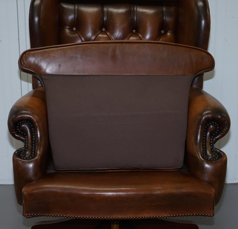 Lovely Chesterfield Presidents High Back Brown Leather Directors ...