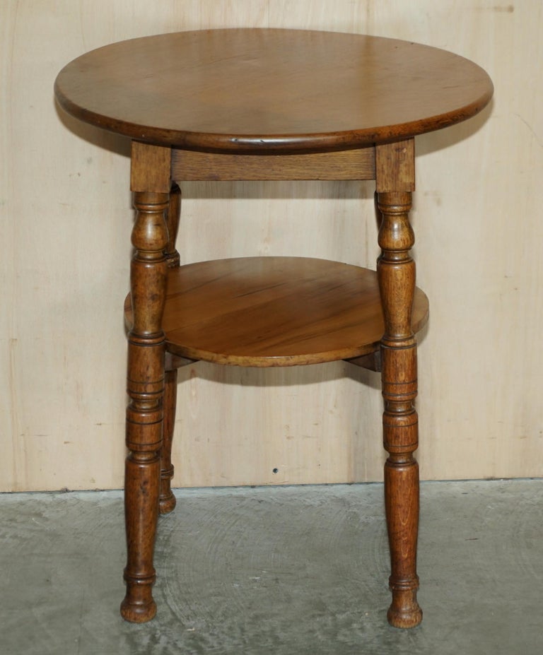 Lovely circa 1900 English Oak Side Table with Turned Legs and a Nice ...