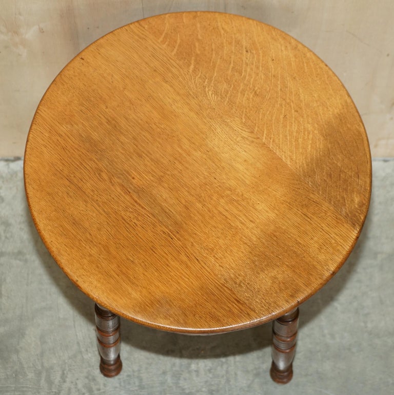 Lovely circa 1900 English Oak Side Table with Turned Legs and a Nice ...
