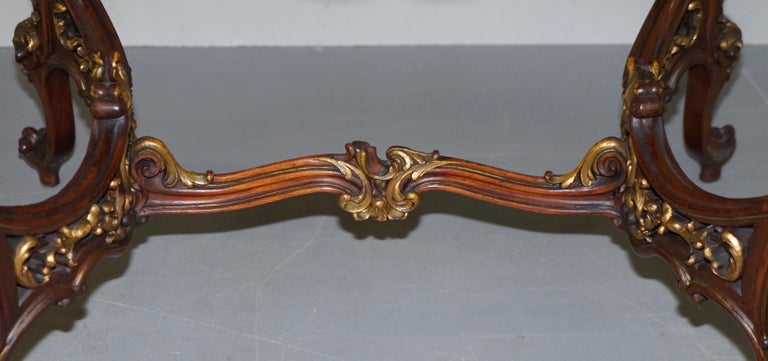 Lovely circa 1900 Late Victorian French Pine Brown Leather Gold Gilt ...