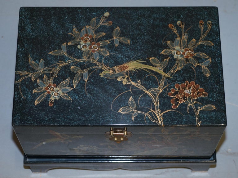 Lovely Decorative Chinese Chinoiserie Style Painted Trunk or Blanket ...