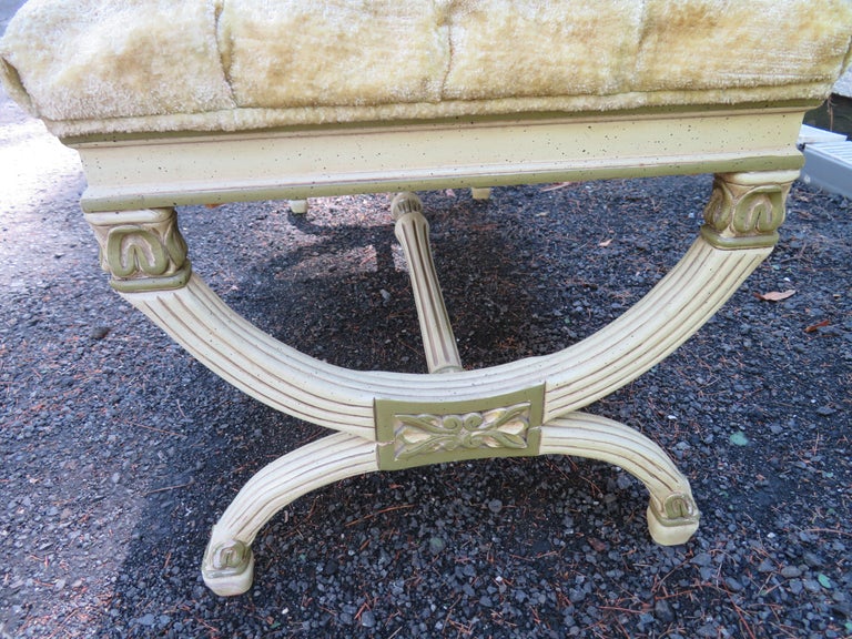 Lovely Dorothy Draper Biscuit Tufted Bench Hollywood Regency For Sale ...