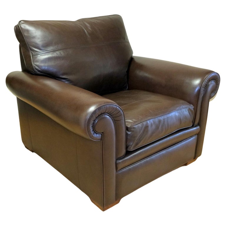 Lovely Duresta Garrick Brown Leather Armchair Feather Filled Back ...