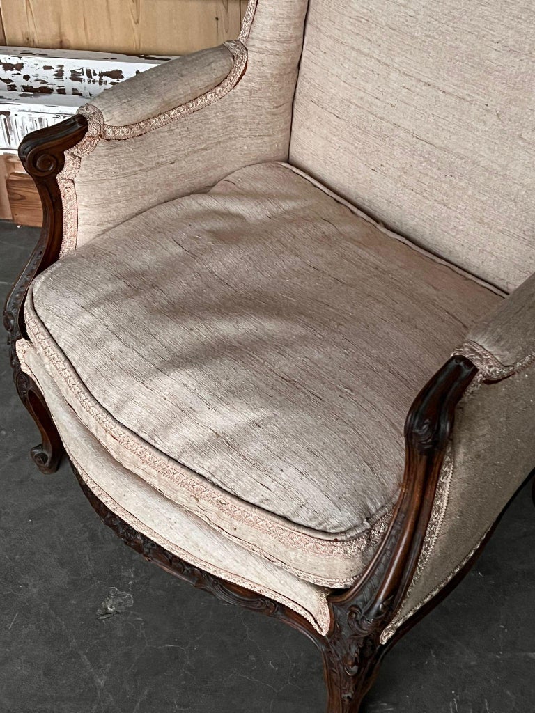Lovely French Wing Back Arm Chair For Sale at 1stDibs
