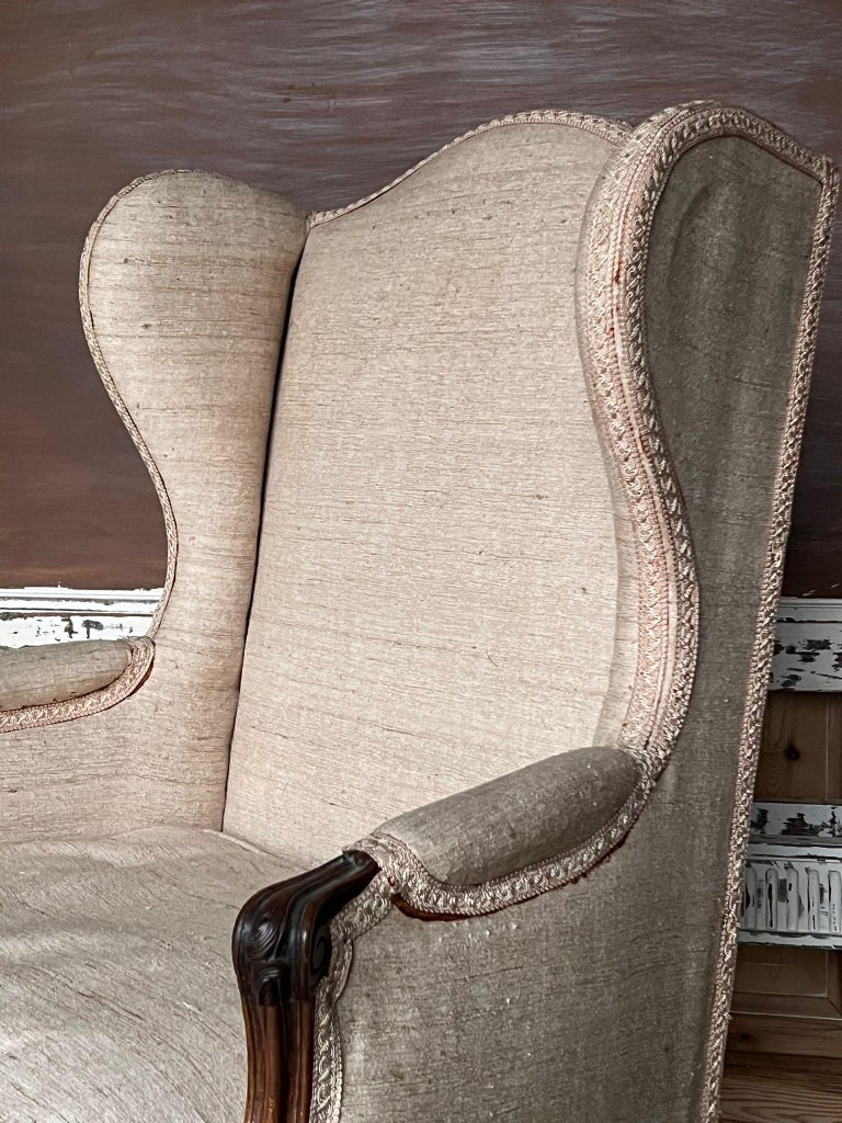 Lovely French Wing Back Arm Chair For Sale at 1stDibs