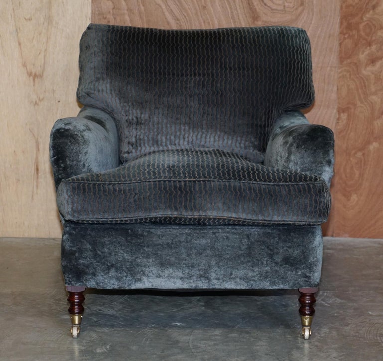 Lovely George Smith Signature Scroll Arm Long Base Club Armchair at ...