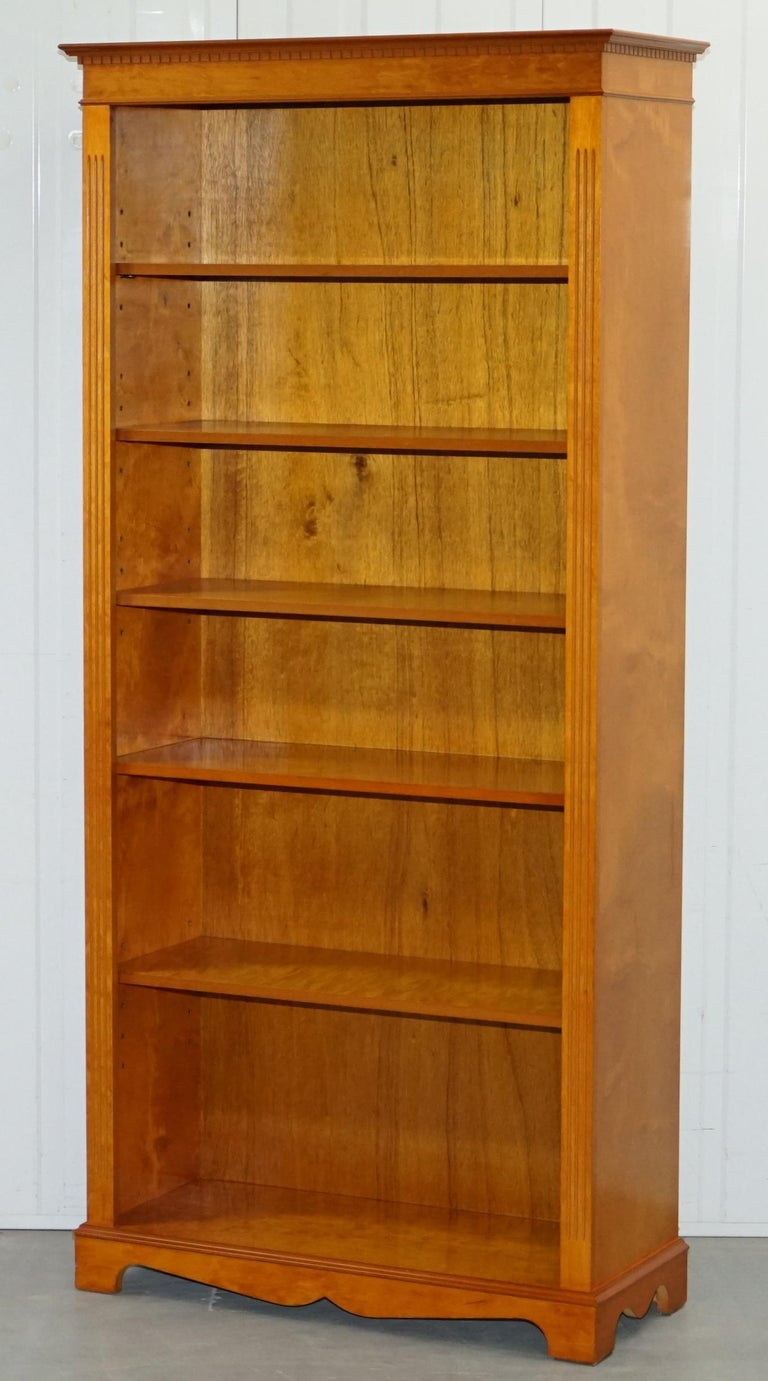 Lovely Golden Solid Walnut Library Bookcase with Adjustable Shelves at ...