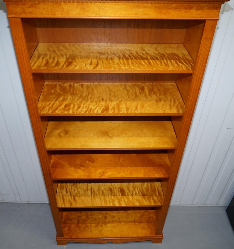 Lovely Golden Solid Walnut Library Bookcase with Adjustable Shelves at ...