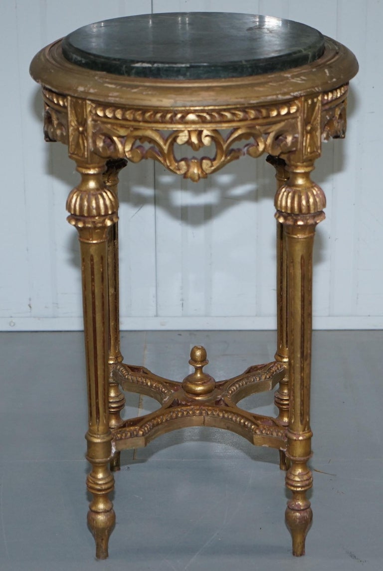 Lovely Green Marble Topped Giltwood French Rococo Stand Plants Busts ...