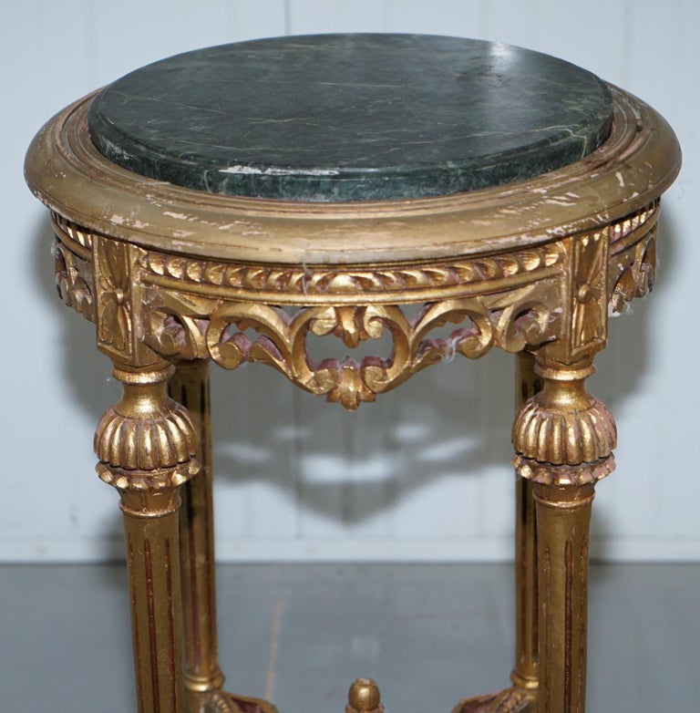 Lovely Green Marble Topped Giltwood French Rococo Stand Plants Busts ...