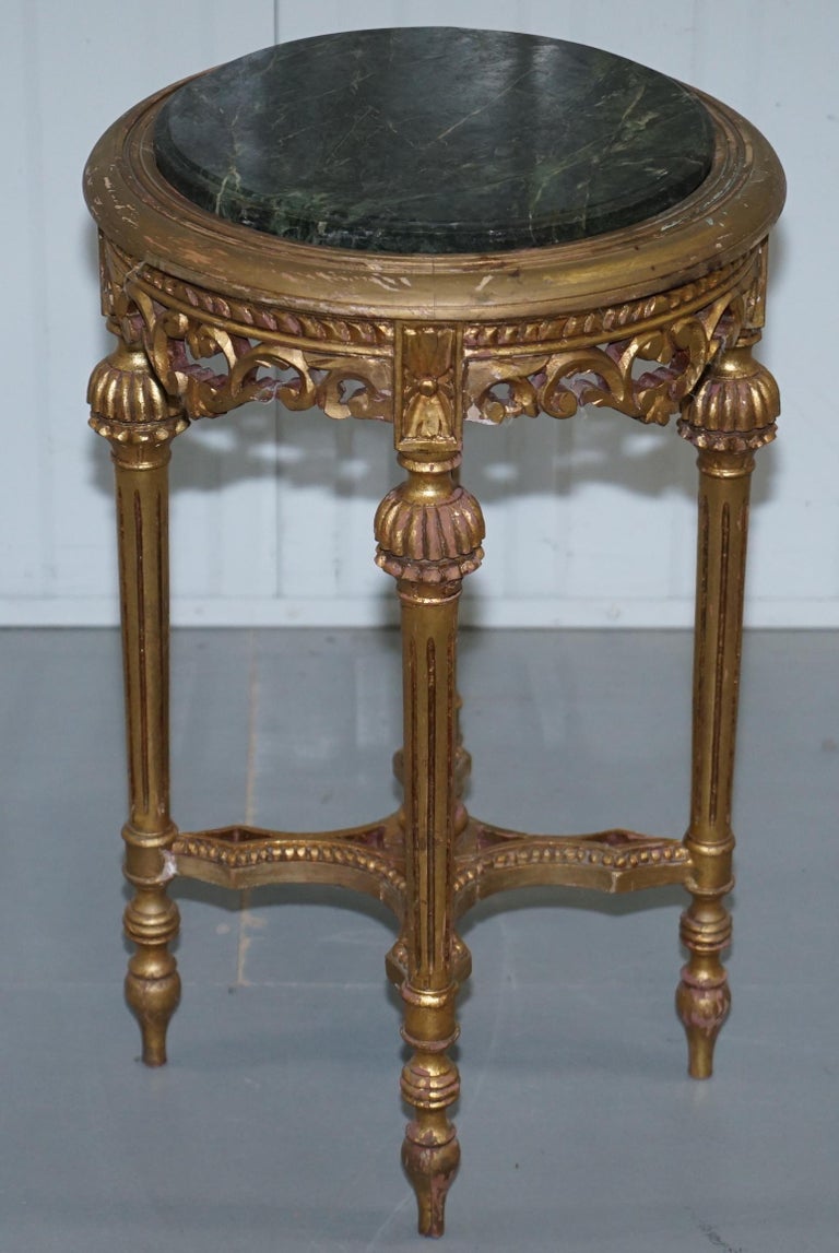 Lovely Green Marble Topped Giltwood French Rococo Stand Plants Busts ...