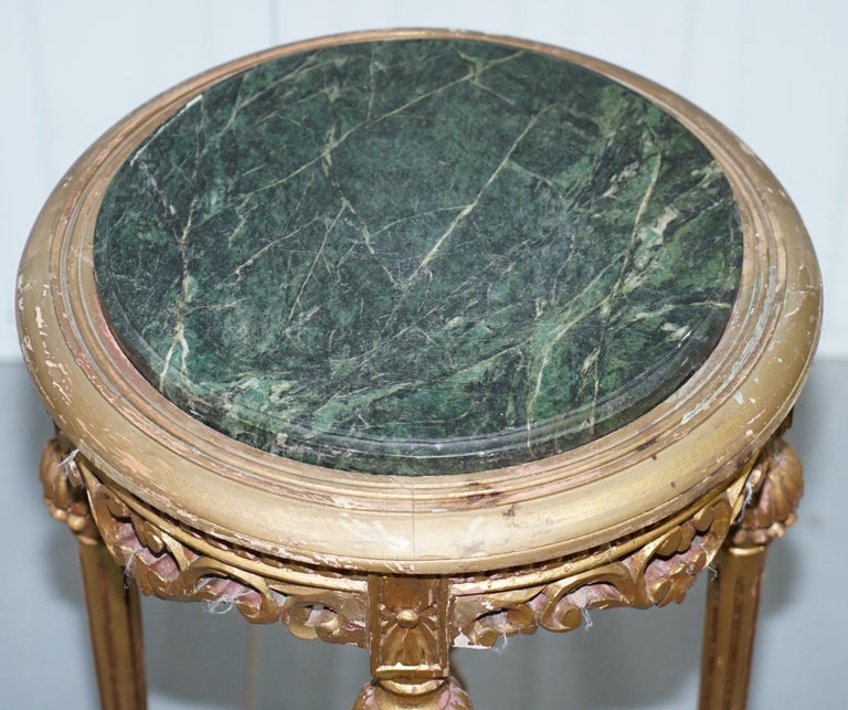 Lovely Green Marble Topped Giltwood French Rococo Stand Plants Busts ...