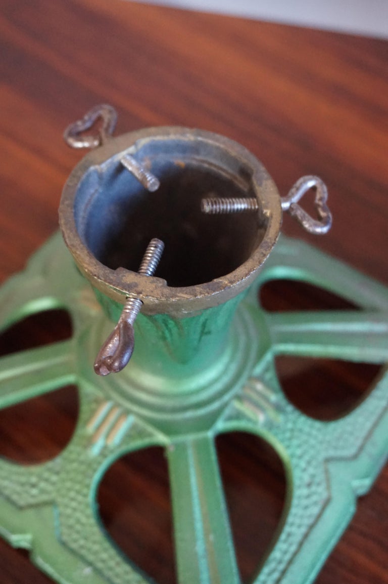 Lovely Handcrafted Cast Iron Art Deco Tree Stand for Small Christmas ...