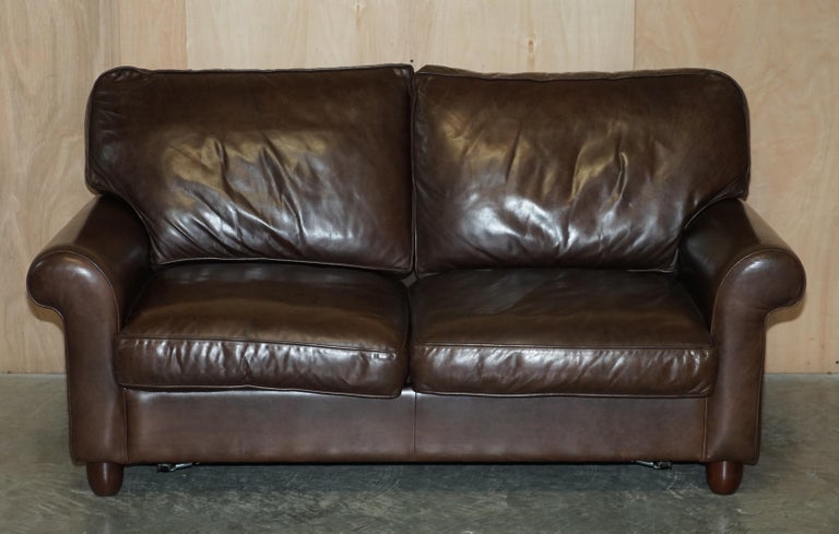 Lovely Heritage Brown Leather Laura Ashley Mortimer Sofabed in Very ...
