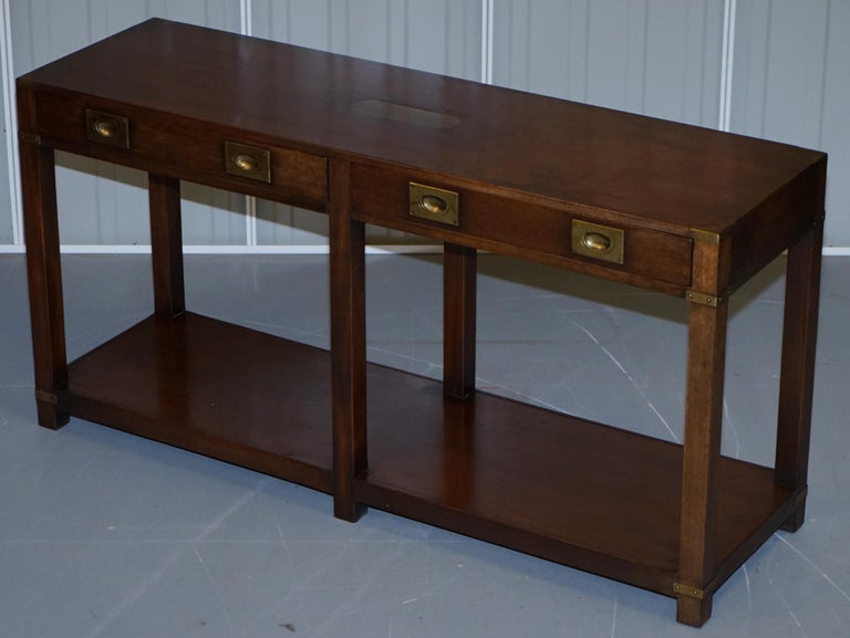 Lovely Kennedy Harrods Military Campaign Style Mahogany Console Table ...