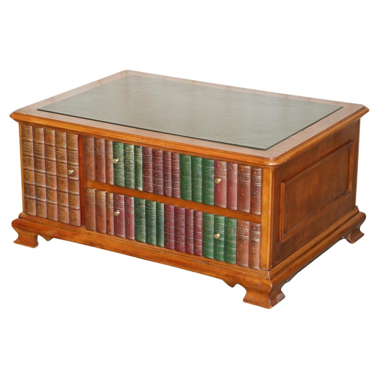 Lovely Large Faux Book Scholars Library Coffee Table with Large ...