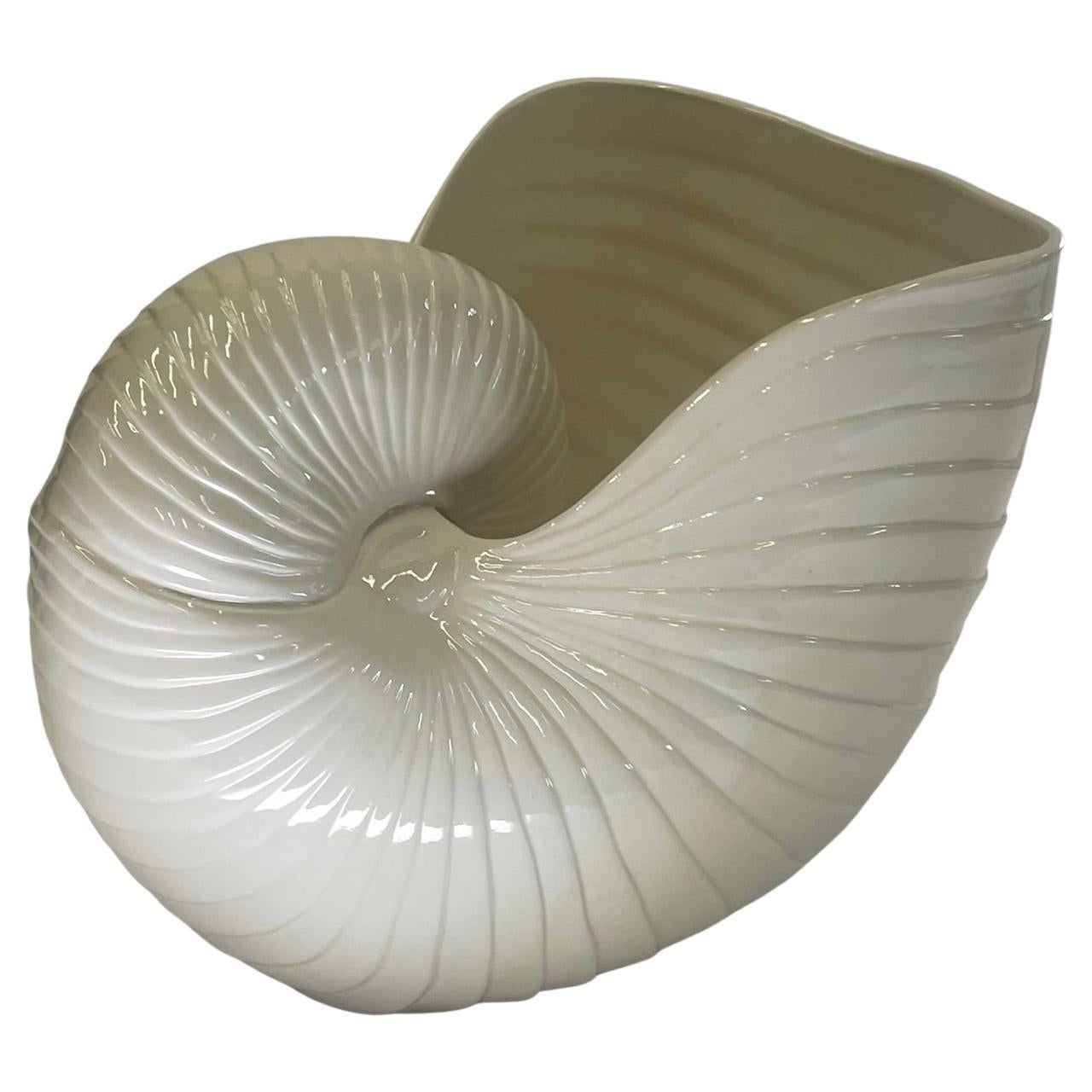 Lovely Large Italian Blanc de Chine Pottery Shell Shaped Vase For Sale ...