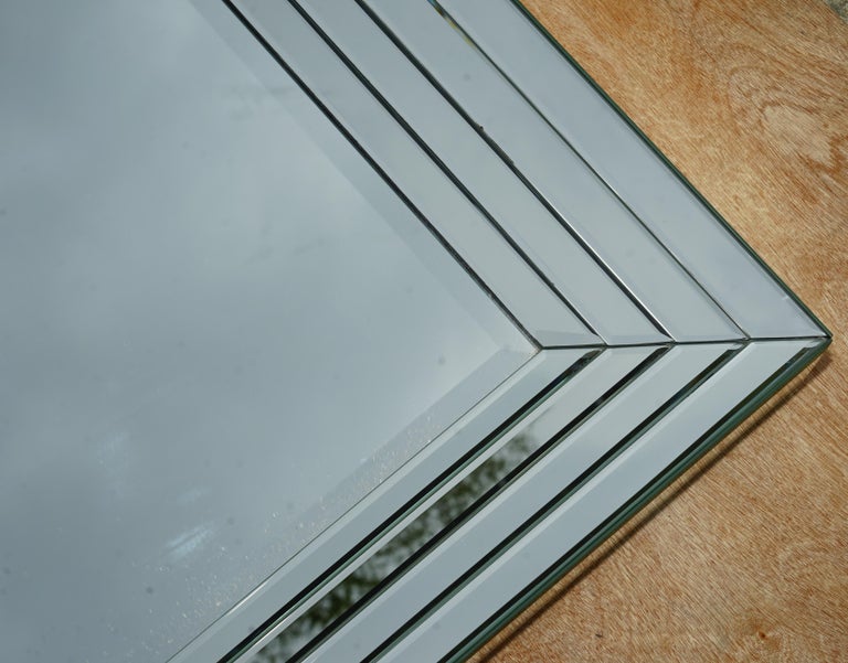 Lovely Large Triple Bevelled Edge Wall Hanging Mirror Designed to Pull ...