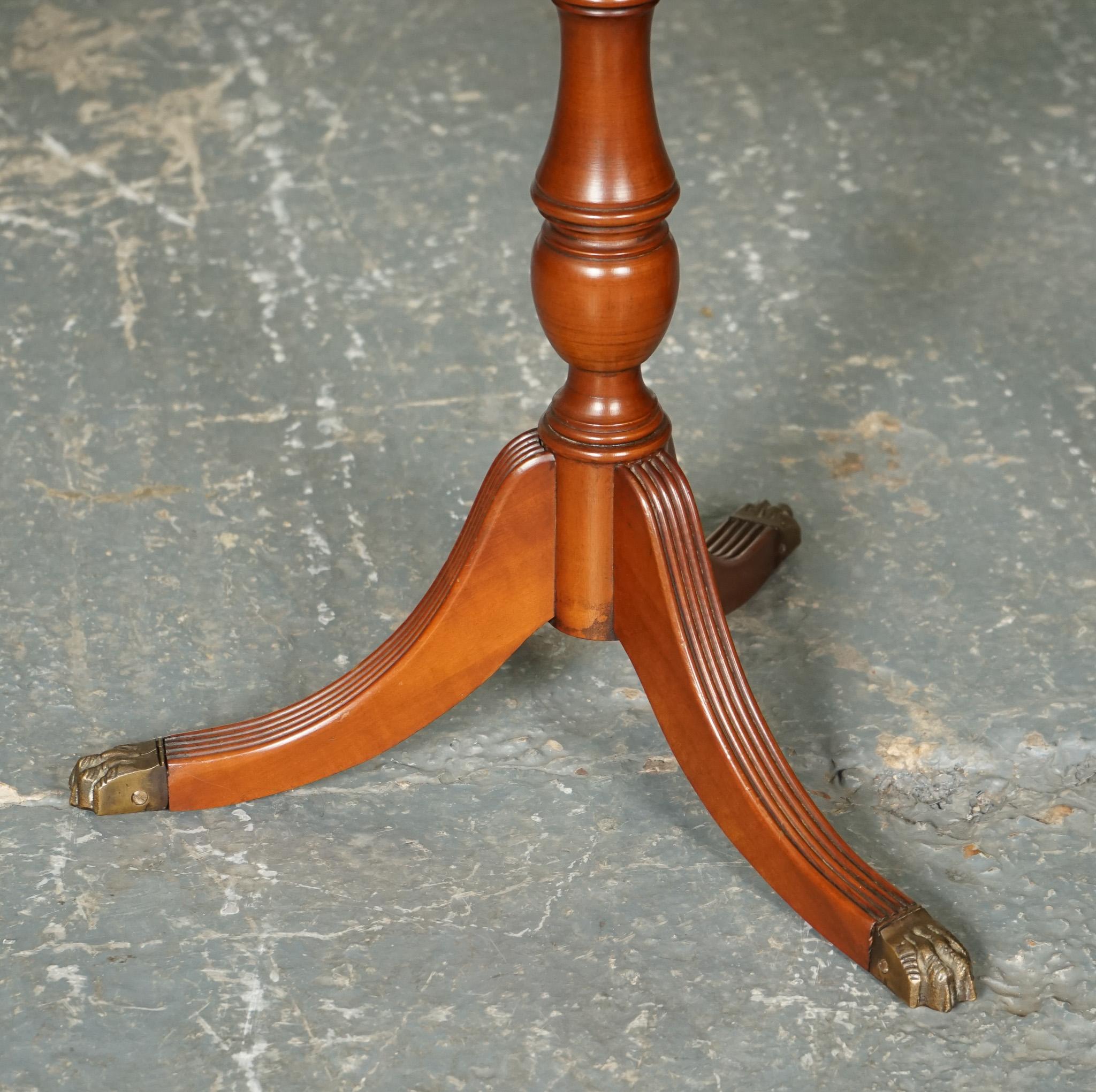LOVELY MATCHED PAIR OF BURGUNDY LEATHER PEDESTALS SiDE END LAMP PLANT ...