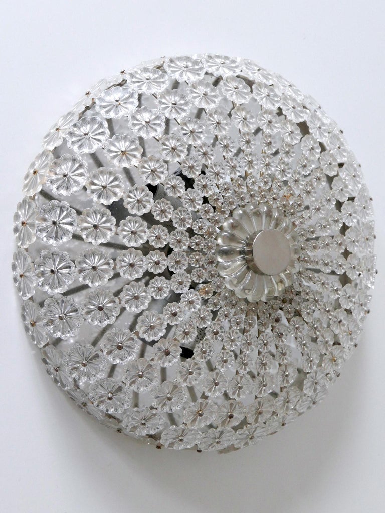 Lovely Mid-Century Modern Glass Flower Flush Mount or Sconce by H ...