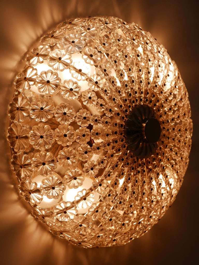 Lovely Mid-Century Modern Glass Flower Flush Mount or Sconce by H ...