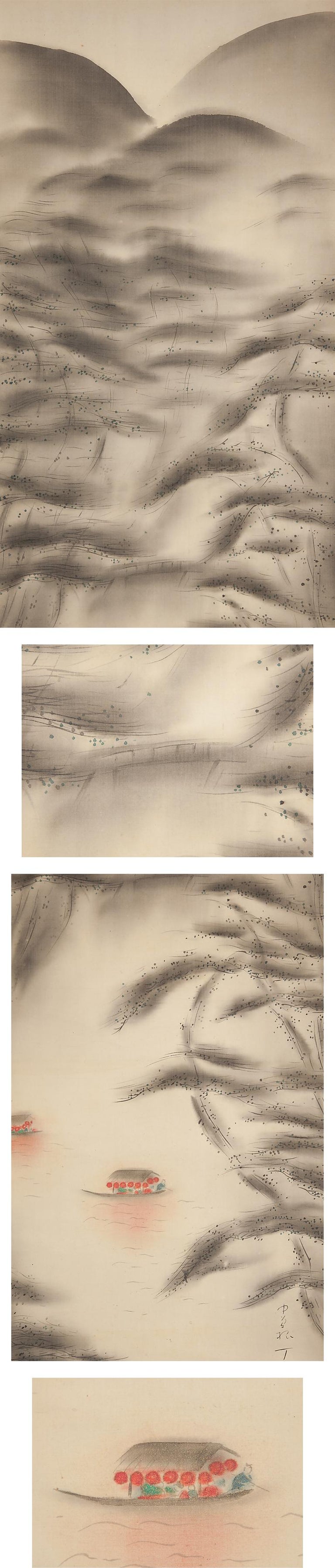 Lovely Nihonga Scene Meiji/Taisho Period Scroll Japan Artist Landscape ...