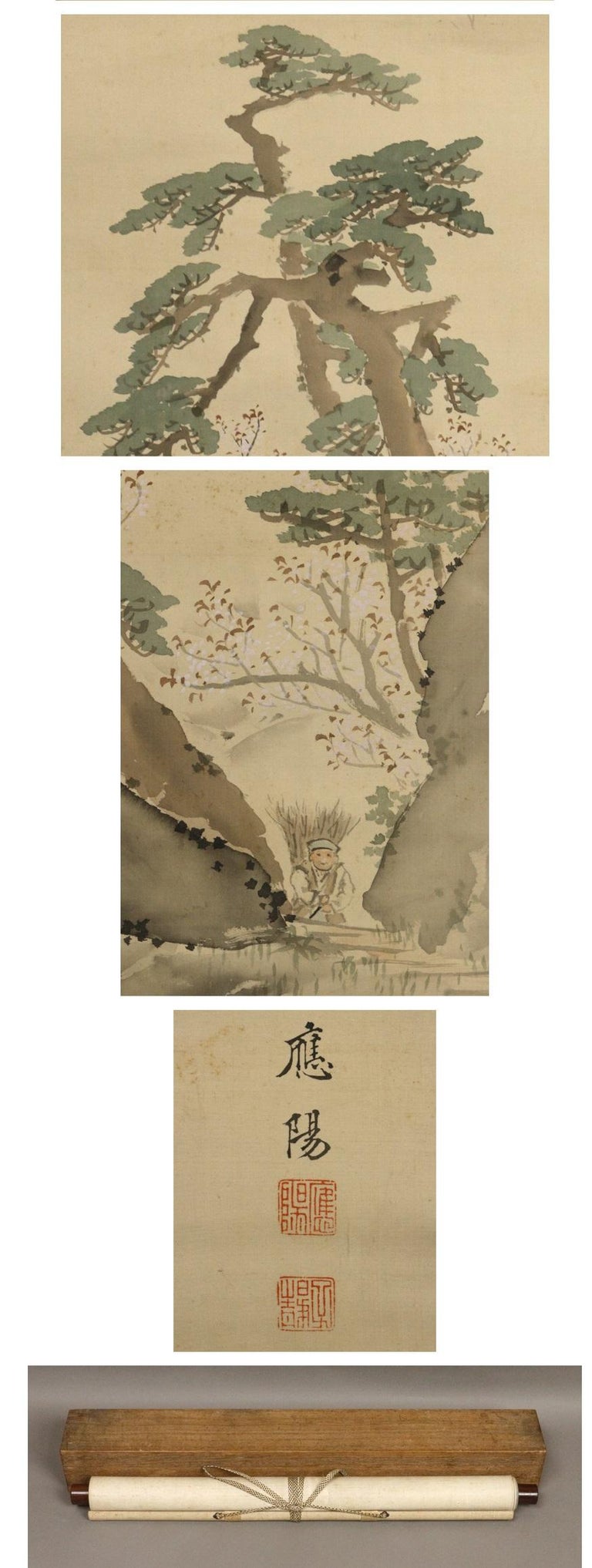Lovely Nihonga Scene Meiji/Taisho Period Scroll Japan Artist Landscape ...
