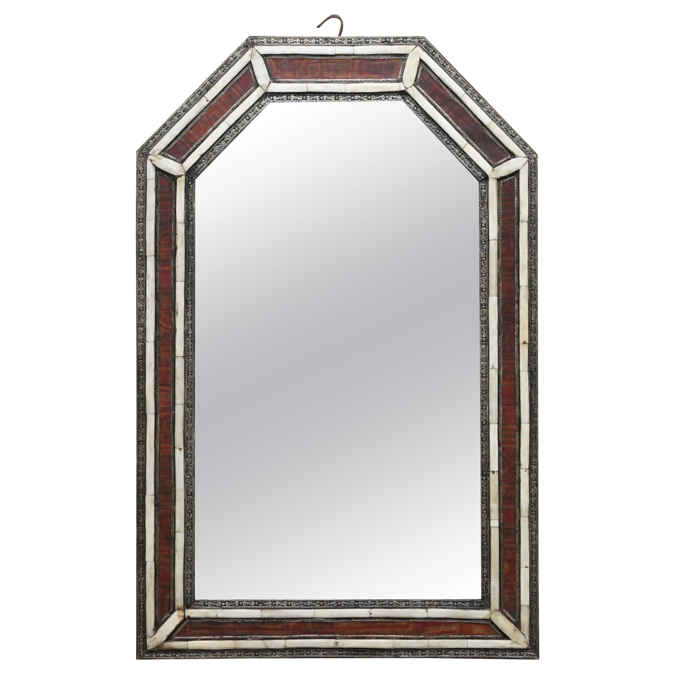 Indian Inlaid Bone Mirror For Sale at 1stDibs