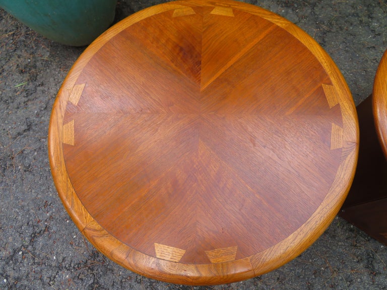 Lovely Pair Andre Bus Lane Acclaim Drum End Side Table, Mid-Century ...