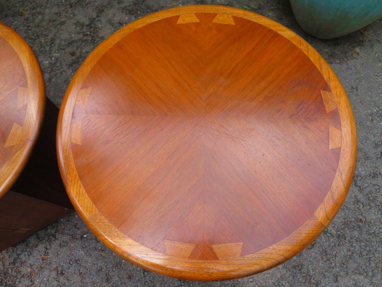 Lovely Pair Andre Bus Lane Acclaim Drum End Side Table, Mid-Century ...