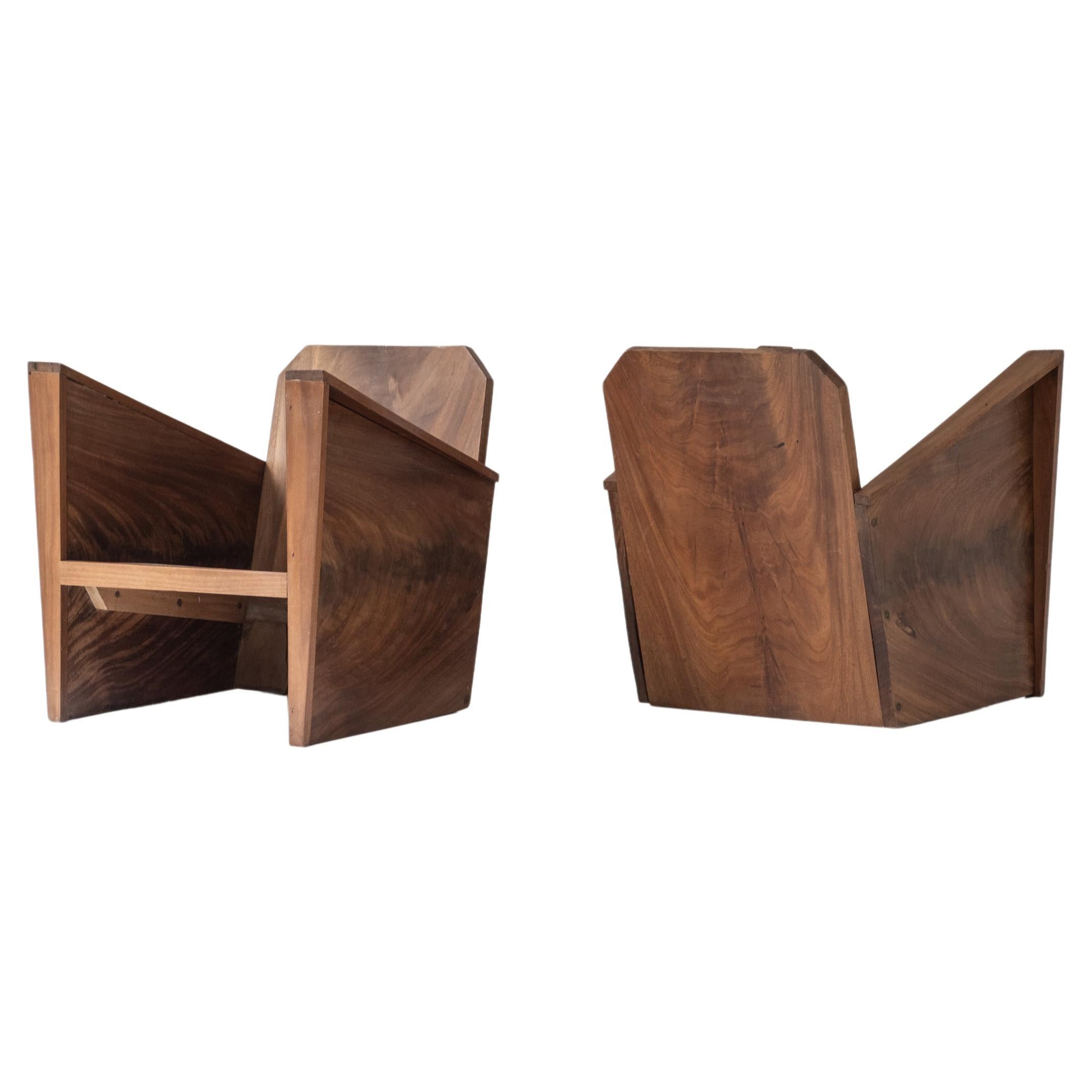 Lovely pair Art Deco easy chairs from France, dating from the 1950s ...