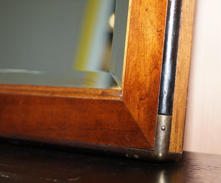 Lovely Pair of Tall Vintage Military Campaign Style Wall Mirrors ...