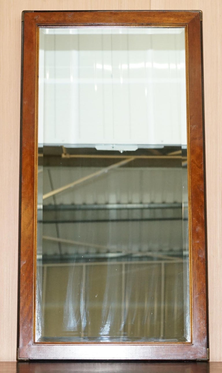 Lovely Pair of Tall Vintage Military Campaign Style Wall Mirrors ...