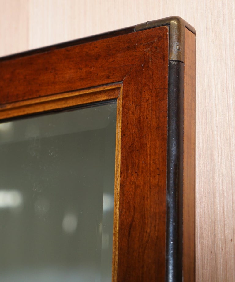 Lovely Pair of Tall Vintage Military Campaign Style Wall Mirrors ...