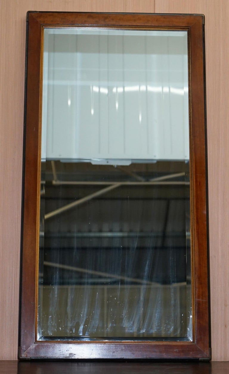 Lovely Pair of Tall Vintage Military Campaign Style Wall Mirrors ...