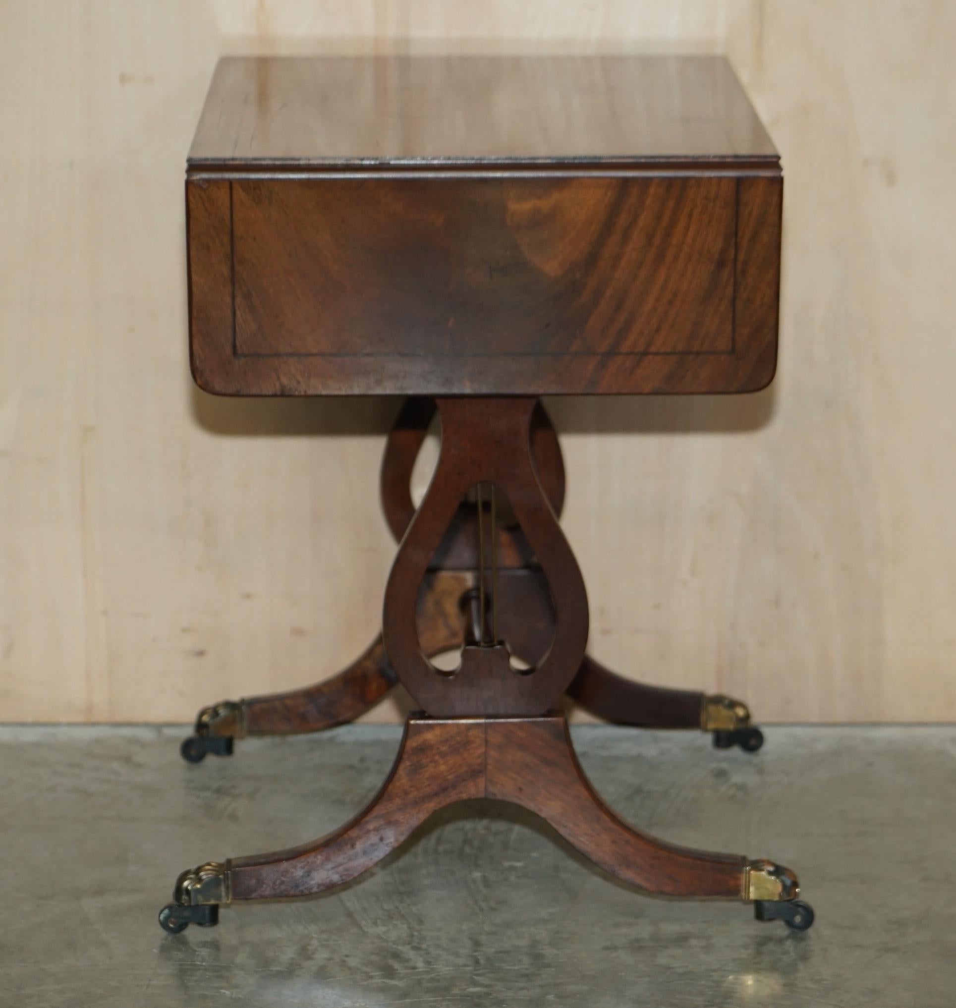 LOVELY PAIR OF FLAMED HARDWOOD EXTENDING SiDE END WINE TABLES LION PAW ...