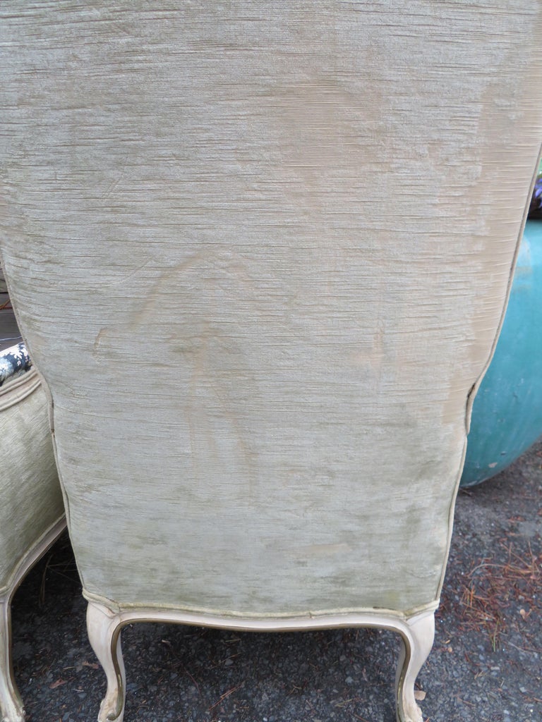 Lovely Pair of Statuesque French Country Wingback Chairs Midcentury For ...