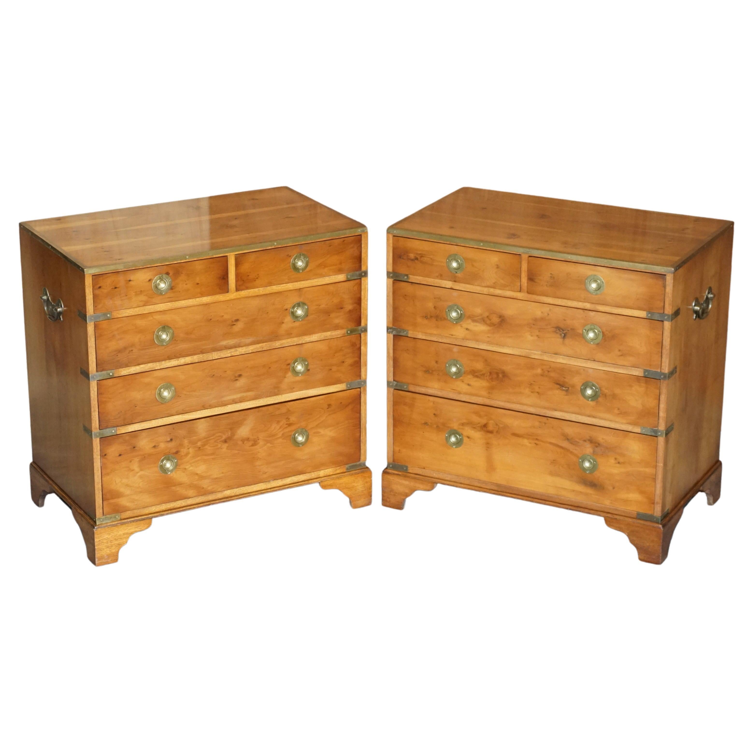 Pair of Mahogany Military Campaign Bevan Funnell Side Table Chest of ...
