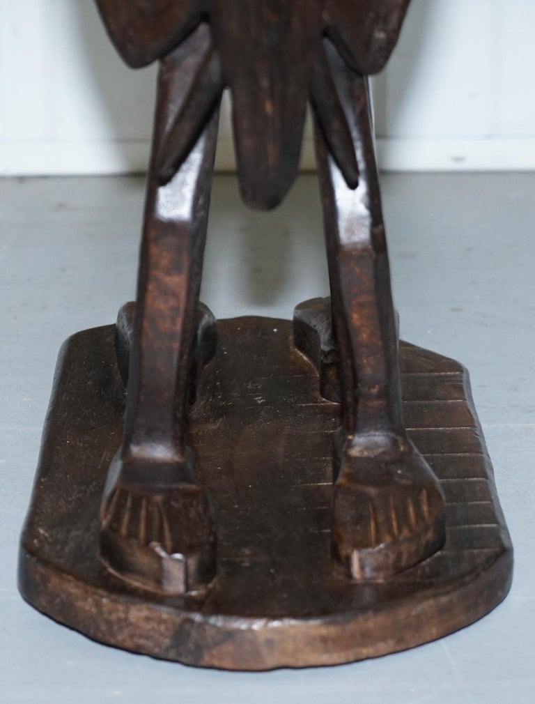 Lovely Pair of Vintage Hand Carved Solid Wood Safari Tables Depicting ...