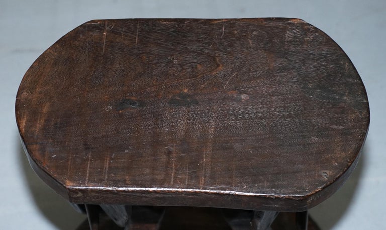 Lovely Pair of Vintage Hand Carved Solid Wood Safari Tables Depicting ...