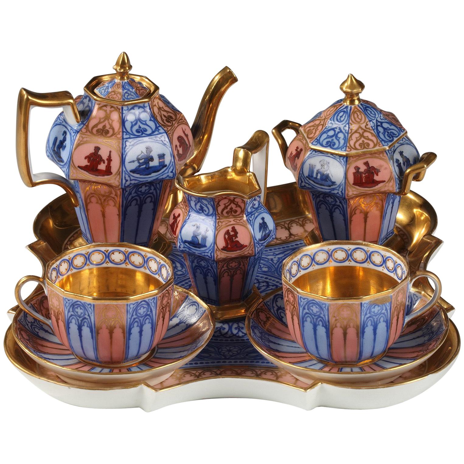 Sevres France Hand Painted Porcelain Tete-a-Tete Tea Service For Sale ...