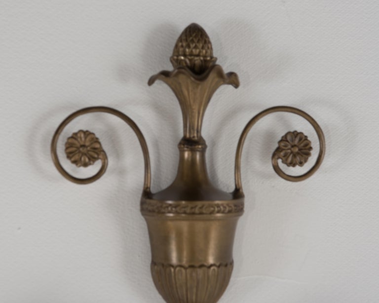 Lovely Regency Style Bronze Mirror with Griffins and Candle Sconces For ...