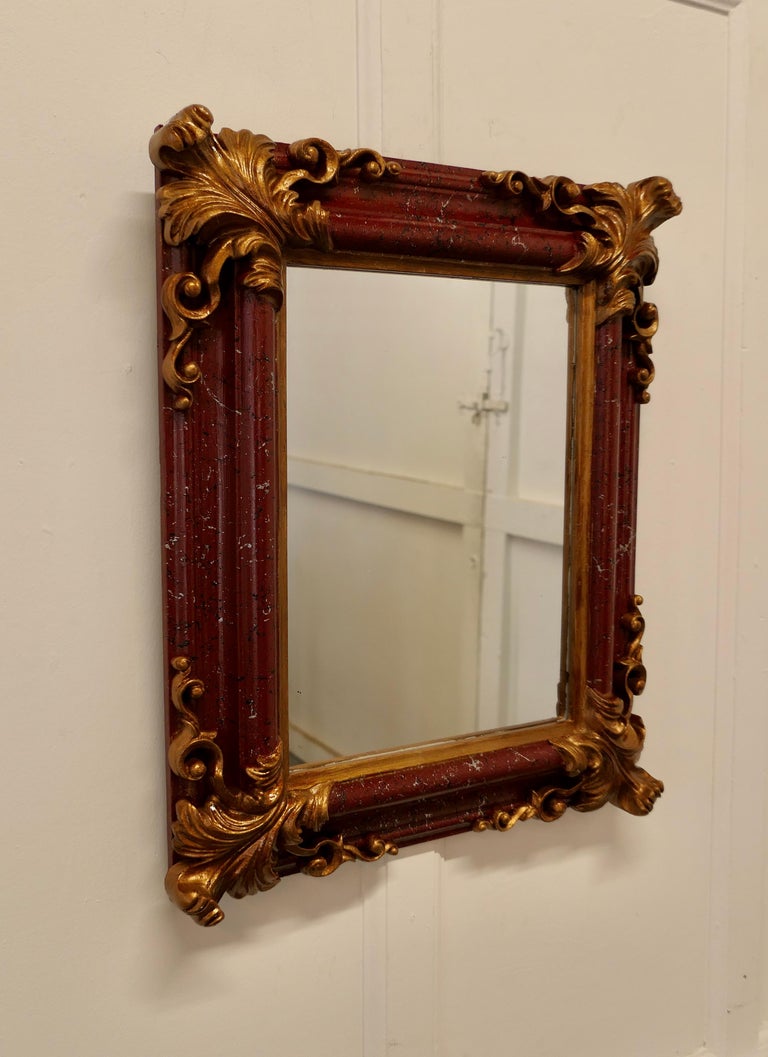 Lovely Rococo Simulated Marble Wall Mirror For Sale at 1stDibs