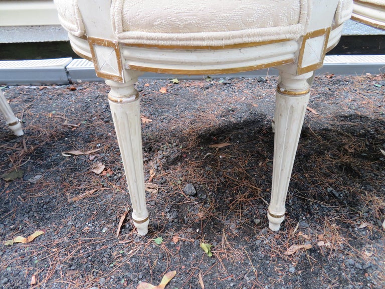 Lovely Set 8 Dorothy Draper style Fluted Leg Dining Chairs Hollywood ...