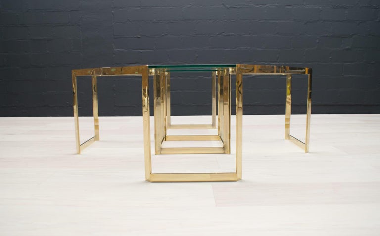 Lovely Set of 4 Brass Modular Side Tables, France, 1960s For Sale at ...