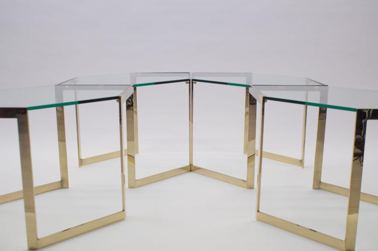 Lovely Set of 4 Brass Modular Side Tables, France, 1960s For Sale at ...