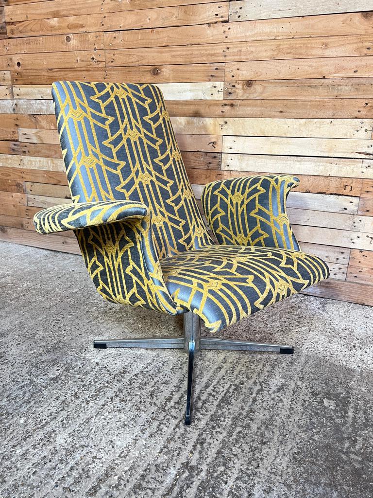 Lovely Shaped Dutch Retro 1950's Swan Arm Chair Unusual Shape Newly ...